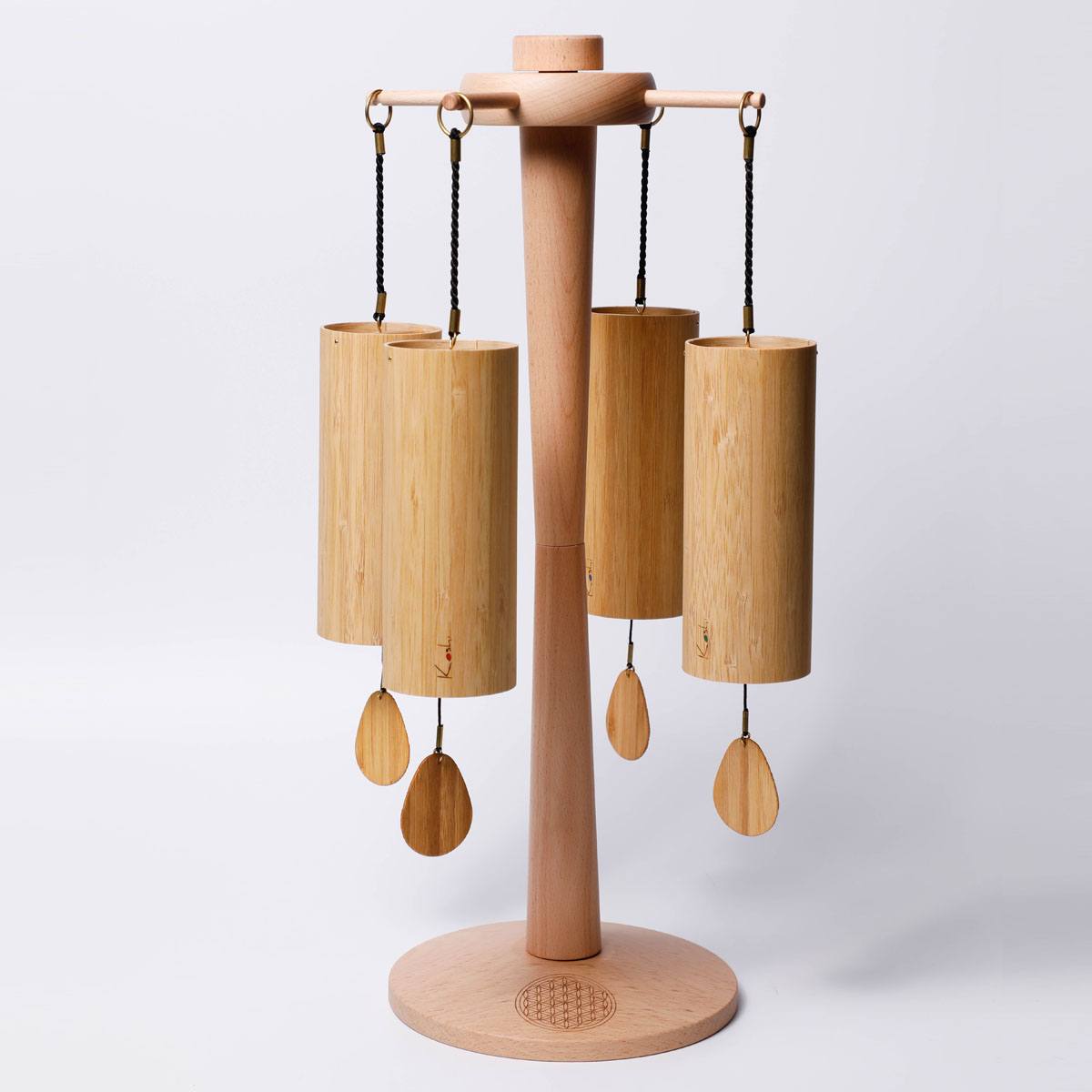 Koshi Chimes Set of 4 with Stand. Elements Terra/Aqua/Aria/Ignis ...